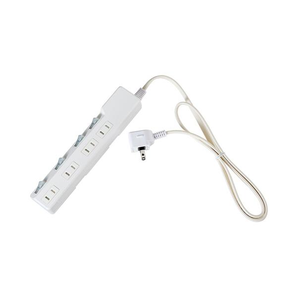 メーカー：ＥＬＰＡ　 品番：WLK-41S(W)  雷から機器を守る、耐雷スイッチ付タップ　　＜背面＞ACアダプターが2つ差せる。