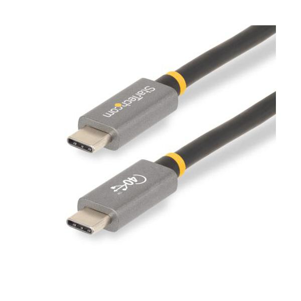 メーカー：ＳｔａｒＴｅｃｈ．ｃｏｍ　品番：CC1M-40G-USB-CABLE　USB-IF認証USB-Cケーブルで、USB4対応機器に接続　