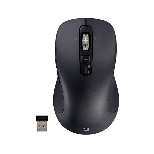 メーカー：ナカバヤシ　 品番：MUS-DKF243BK  【無線タイプ】「高速⇔精密スクロール自動切替」と「横スクロール」を統合した感動ホイール搭載　　＜パッケージ＞