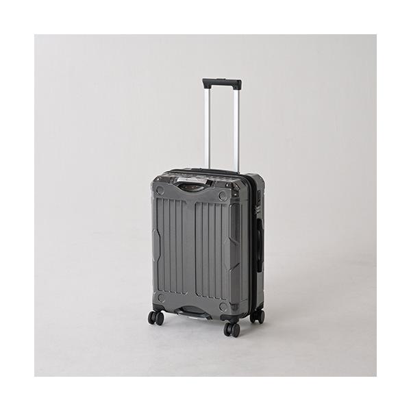メーカー：ＹＡＭＡＺＥＮ　 品番：KK021-M(BK)  旅先で荷物が増えても安心、拡張式スーツケース。　　＜側面＞＜TSAロック付ダイヤル錠＞キャスター付。