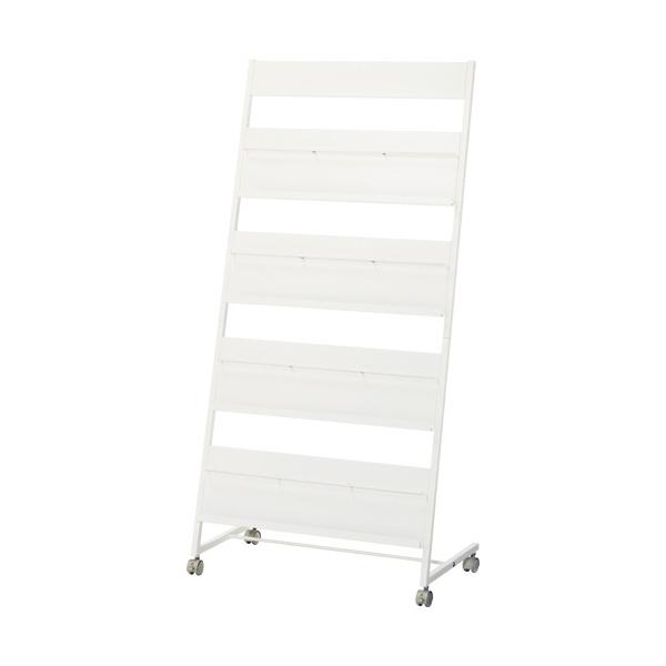 メーカー：トヨダプロダクツ 　品番：PS-740PW   さまざまなサイズのパンフレットが収納できる仕切り着脱タイプ。　　パンフレットのサイズに合わせて、着脱式の仕切りピンが取付可能。＜使用イメージ＞