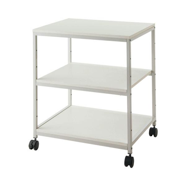 メーカー：ノーブランド　 品番：TK21002WH  棚板の高さが調節できるワゴン　　＜寸法図＞<BR>単位：mm＜使用イメージ＞