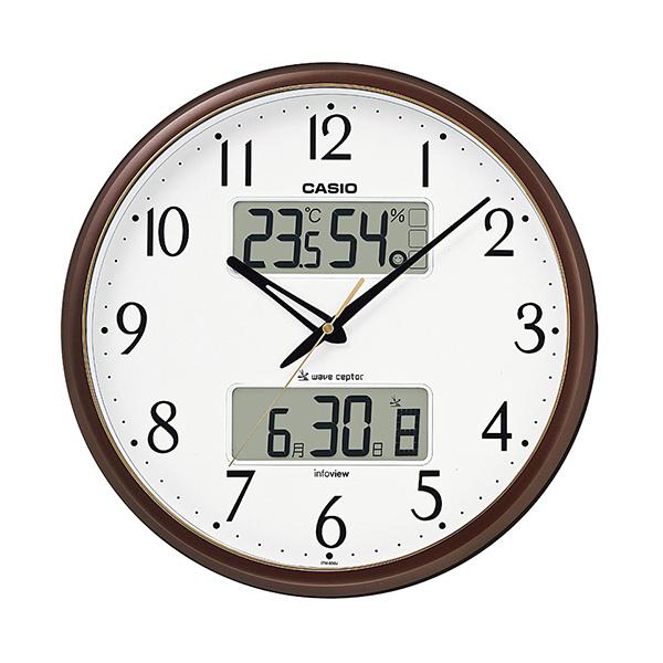 メーカー：カシオ　 品番：ITM-650J-5JF  【電波式】日本気象協会共同企画の環境お知らせ機能付き壁掛けタイプの電波時計です。　　