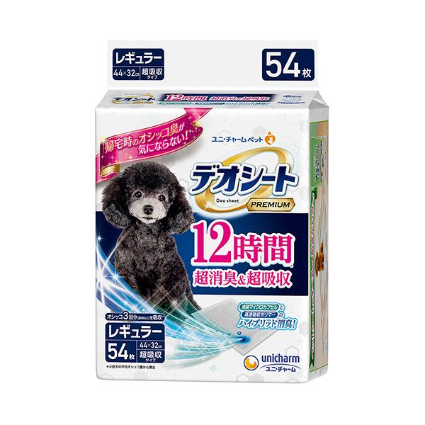 メーカー：ユニ・チャーム　 品番：3482066  12時間消臭力と吸収力が持続するプレミアムタイプのペットシート　　＜パッケージ記載＞