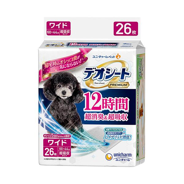 メーカー：ユニ・チャーム　 品番：3482067  12時間消臭力と吸収力が持続するプレミアムタイプのペットシート　　＜パッケージ記載＞