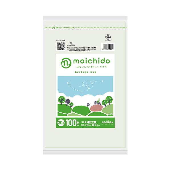 メーカー：日本サニパック　 品番：CM31  【高密度ポリエチレン（カサカサ）】再生原料40％以上使用、燃焼時に発生するCO2を約20％削減できる環境に配慮したゴミ袋です。　　取り出し口付。半透明タイプ。＜使用イメージ＞
