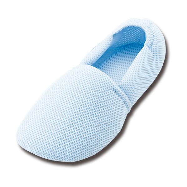 メーカー：徳武産業　品番：2024 ブル- L ヒダリ　通気性のよいメッシュ素材で、軽く爽やかな履き心地。