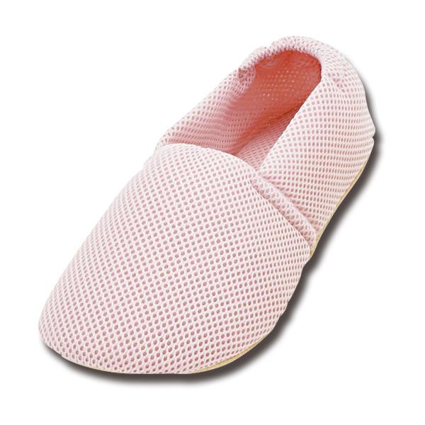 メーカー：徳武産業　品番：2024 ピンク M ミギ　通気性のよいメッシュ素材で、軽く爽やかな履き心地。