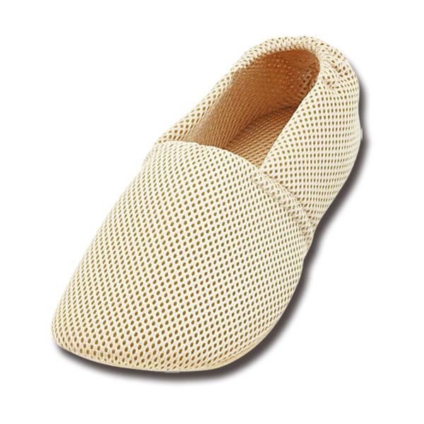 メーカー：徳武産業　品番：2024 ベ-ジユ L　通気性のよいメッシュ素材で、軽く爽やかな履き心地。