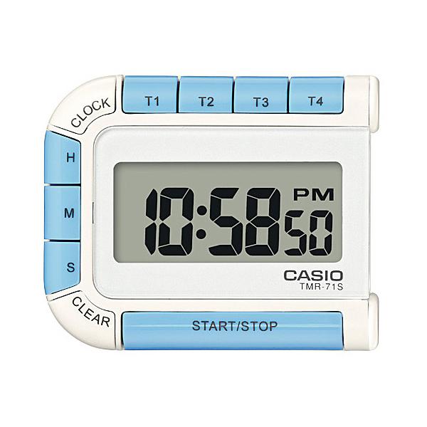 メーカー：カシオ　 品番：TMR-71S-7JH  タイマーを4本内蔵した時計機能付タイマー。　　