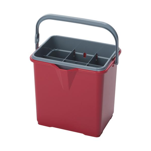 メーカー：テラモト　品番：CE-447-100-6　掃除道具の収納もできる二重構造の仕切板付バケツ。　