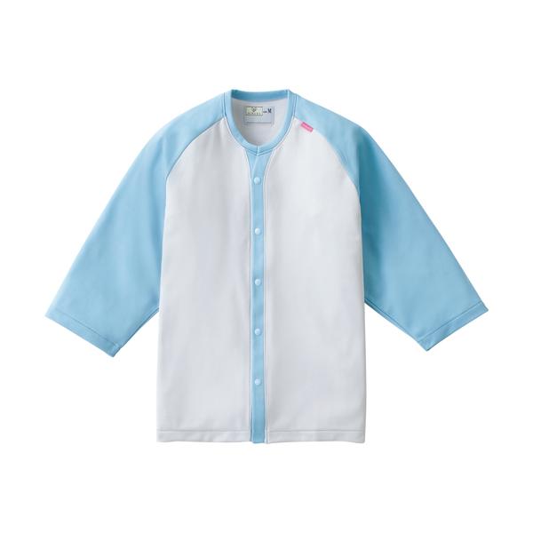 メーカー：トンボ　品番：CR821-70-LL　七分袖なので、袖口を汚す心配がありません。バイカラーがおしゃれなニット生地のシャツ。