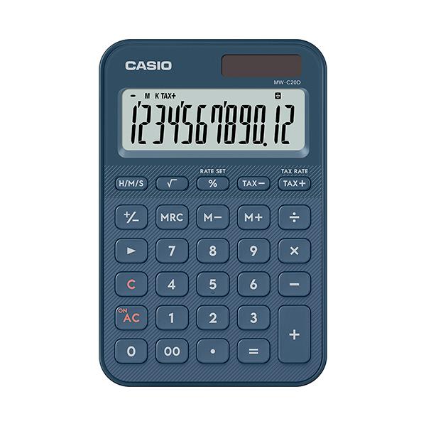 メーカー：カシオ　 品番：MW-C20D-NY-N  感性豊かなカラーバリエーションのカラフル電卓。　　＜側面＞