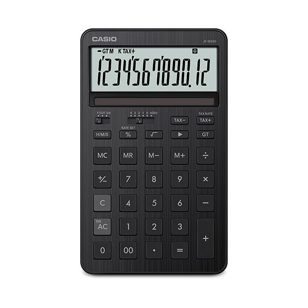 メーカー：カシオ　 品番：JF-M200-BK-N  スタイリッシュなフォルムで個性際立つスタイリッシュ電卓。　　＜側面＞