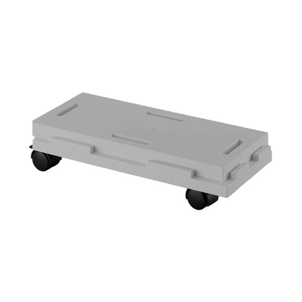 メーカー：サンコープラスチック　品番：350091　店舗バックヤードや倉庫、オフィス、施設内でのストック管理に適した、シンプルで環境に馴染みやすい平台車です。<br>