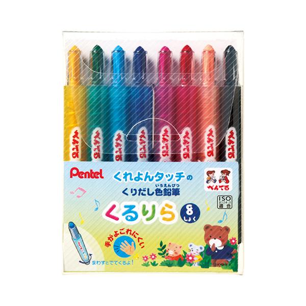 メーカー：ぺんてる 　品番：GTW-8   くりだし式で、手が汚れず折れにくい。　　くれよんタッチでなめらかな描き味