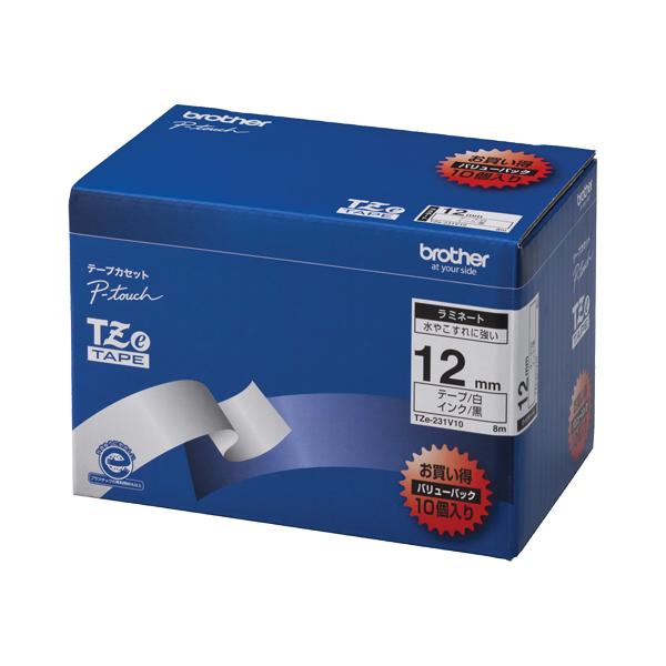 メーカー：ブラザー 　品番：TZE-231V10   透明フィルムが表面を保護し、こすっても水にぬれても文字が消えない。　　