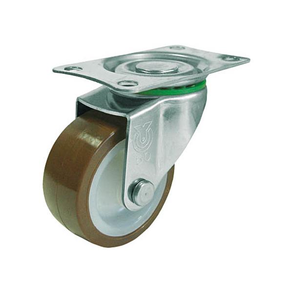 メーカー：ユーエイキャスター 　品番：SUSE75UR   耐水性、耐食性に優れたオールステンレス製金具を使用した標準的な小型キャスターです。　　