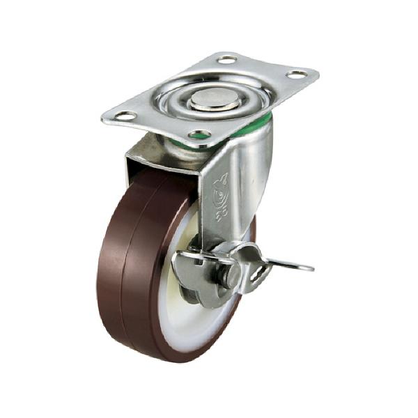 メーカー：ユーエイキャスター 　品番：SUSE75URS   耐水性、耐食性に優れたオールステンレス製金具を使用した標準的な小型キャスターです。　　