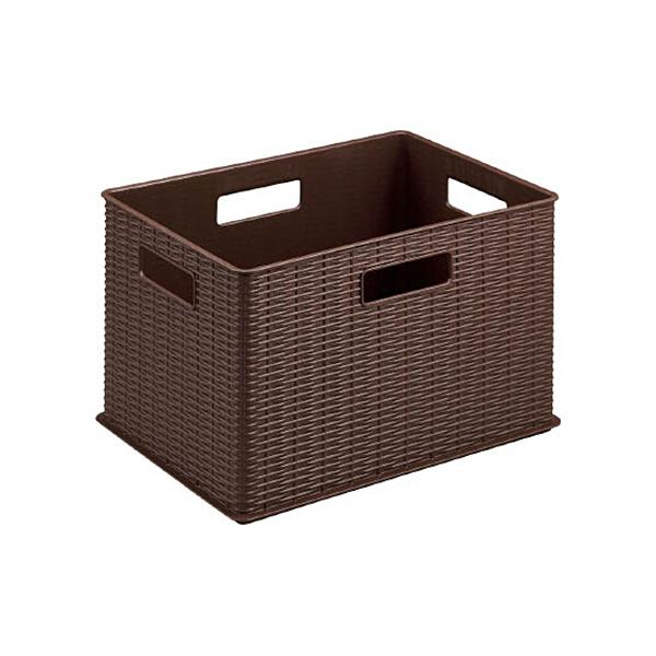 メーカー：ＴＲＵＳＣＯ　品番：RTB-1-DBR　ラタン（籐）のバスケットを思わせるデザインで、オフィスや事務所などでの小物収納にぴったりです。