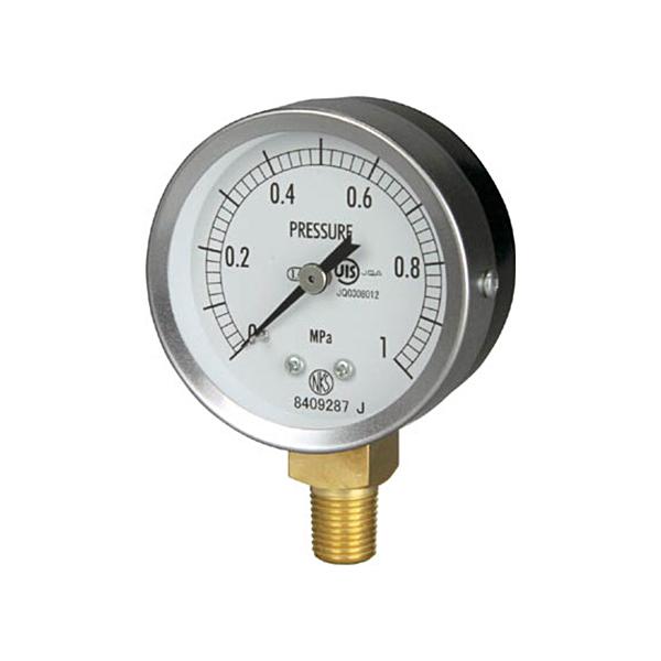 メーカー：長野計器 　品番：GS501710.6MP   ブルドン管の弾性変形（動き）を指針に伝える構造の圧力計で、構造が簡単なため、取り扱いが容易です。　　代表画像（画像はイメージです。）