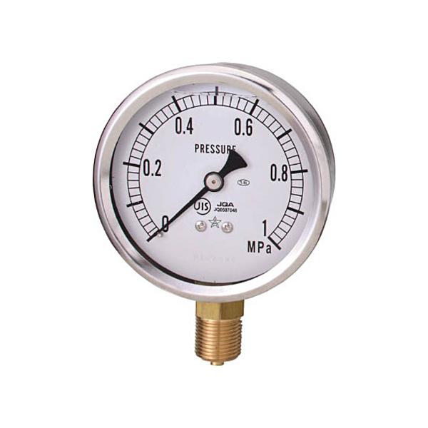メーカー：右下精器製造　品番：GLT2140MP　グリセリン封入圧力計は激烈なる振動、脈動下に置いて使用可能です。