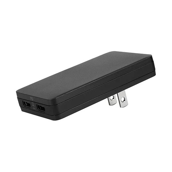 メーカー：オウルテック　品番：OEC-APD65C2G-BK　薄さわずか14mmスリムなAC充電器。　