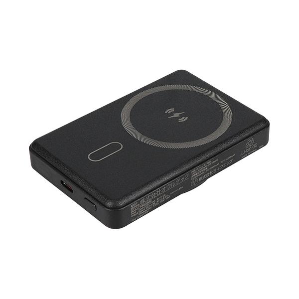 メーカー：オウルテック　品番：OEC-LPB5025MG-BK　スマホリング一体型。ワイヤレス充電対応の準固体5000mAh。　