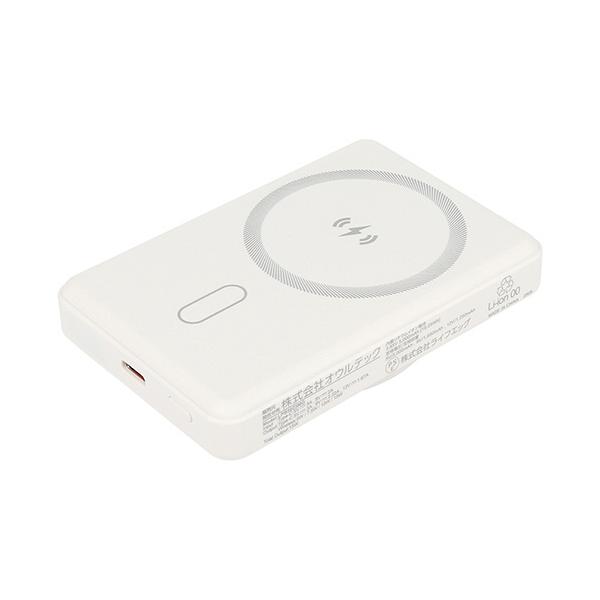 メーカー：オウルテック　品番：OEC-LPB5025MG-WH　スマホリング一体型。ワイヤレス充電対応の準固体5000mAh。　