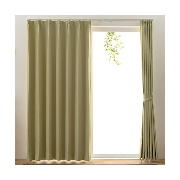 メーカー：ユニベール　 品番：ステイシ-_GN_150X185  防炎で安全、シンプルな2級遮光のドレープカーテンです。　　＜使用イメージ＞＜生地拡大＞＜生地拡大＞＜使用イメージ＞