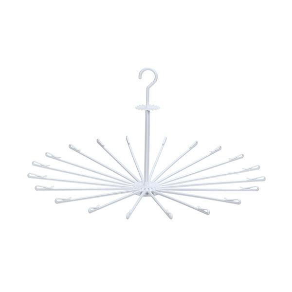 メーカー：小久保工業所　 品番：KL-124  洗濯物が手早く干せるパラソルハンガー。　　＜パッケージ＞サッと干してクリップでとめるだけ。ミニフック付きで収納簡単。