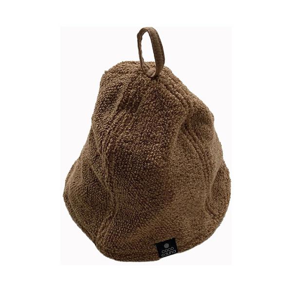 メーカー：日繊商工　 品番：CE2530-BR  洗うほどにふんわり、吸水力アップ！快適なサウナ時間をサポートするサウナハット　　