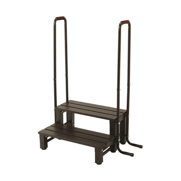 メーカー：ＹＡＭＡＺＥＮ　 品番：YM-8002DH(DBR)  取っ手付で安心感のある踏み台です。　　グリップ付。幅広ステップで安心。＜使用イメージ＞