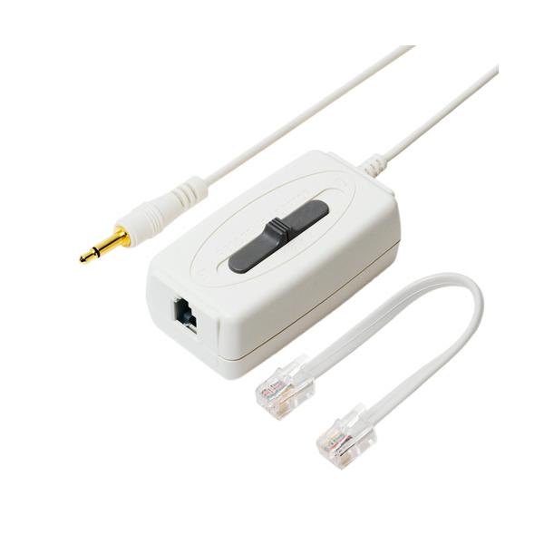 メーカー：ナカバヤシ　品番：DSP-H44/WH　様々なタイプの電話機で使用できる、通話録音アダプタ　
