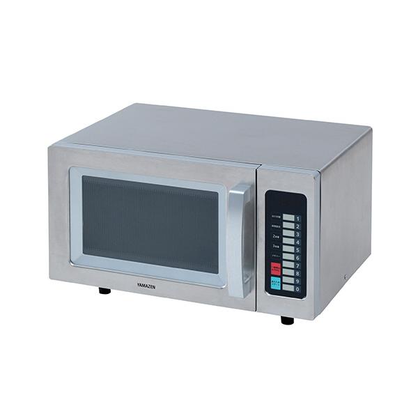メーカー：ＹＡＭＡＺＥＮ　 品番：GRA-F2301(S)  10のメモリー調理が可能なシンプルで使いやすい操作部の業務用電子レンジ　　庫内は大容量フラットテーブル。シンプルで使いやすい操作部。＜使用イメージ＞