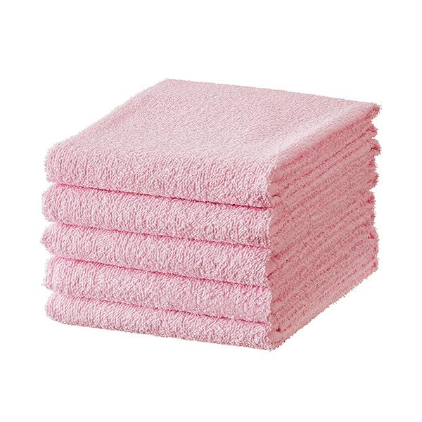 メーカー：オリジナル　品番：TFT-5P-PK　定番カラーフェイスタオル