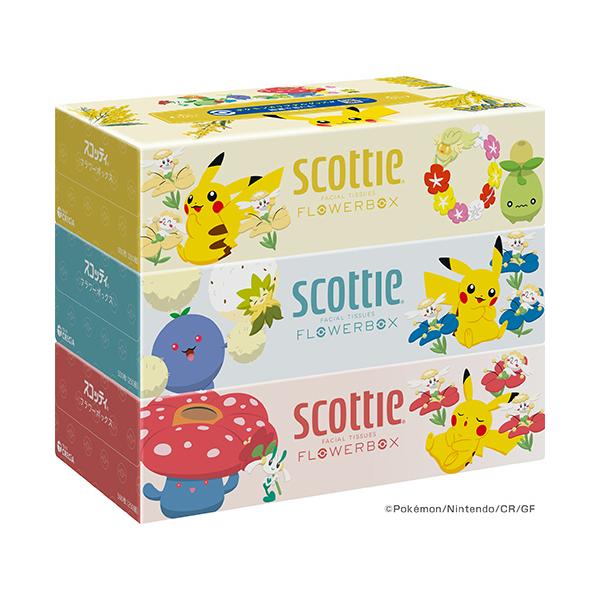 メーカー：日本製紙クレシア  品番：41375  「長持ち」＆「コンパクト」のスコッティフラワーティシューボックスのポケモンデザイン