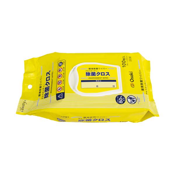 メーカー：オオサキメディカル   品番：72160   【アルコール配合】雑菌がたまりやすいドアノブや手すりなどの除菌に適したエタノール80％含浸シート。