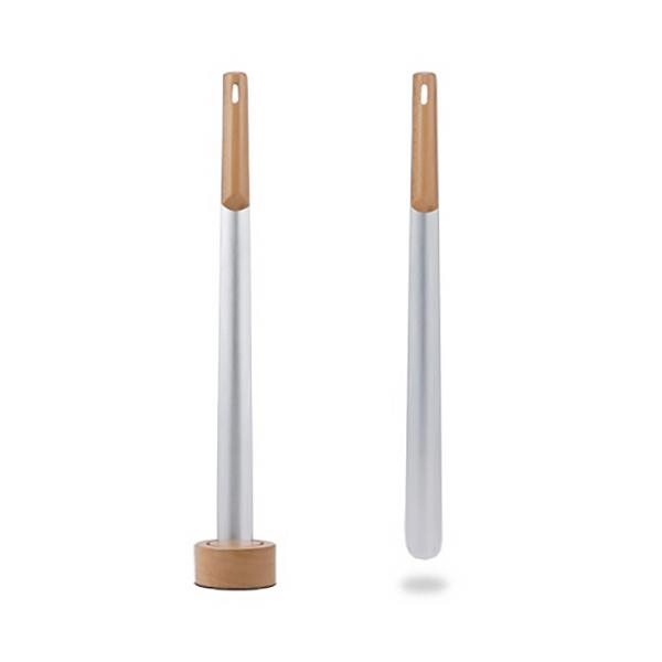 メーカー：アール・エフ・ヤマカワ　 品番：RFSH-JMN  木製スタンドがついたアルミ製ロングくつべら。　　＜寸法図＞<BR>mm＜使用方法＞＜使用イメージ＞