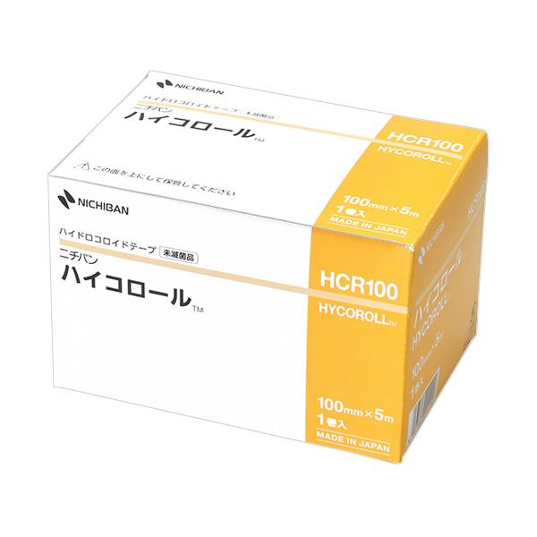 メーカー：ニチバン 　品番：HCR100   ハイドロコロイドのロールタイプ。褥瘡、医療関連機器圧迫創傷（MDRPU）対策等における皮膚の保護やストーマ装具の面板外周部の補強に。　　