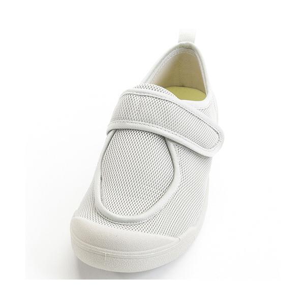 メーカー：徳武産業　品番：2510 グレ- L ミギ　洗濯機で洗える。医療スタッフにもおすすめの滑りにくい室内用メッシュシューズ。