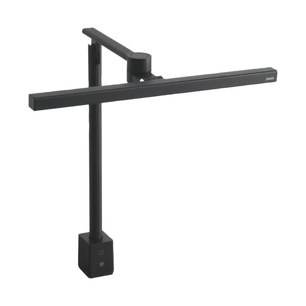 メーカー：スワン電器　 品番：AS-755BK  USB充電機能付きデスクライト。調光、調色機能付。　　クランプを兼ねた操作部。USBポート付で充電が可能。＜使用イメージ＞