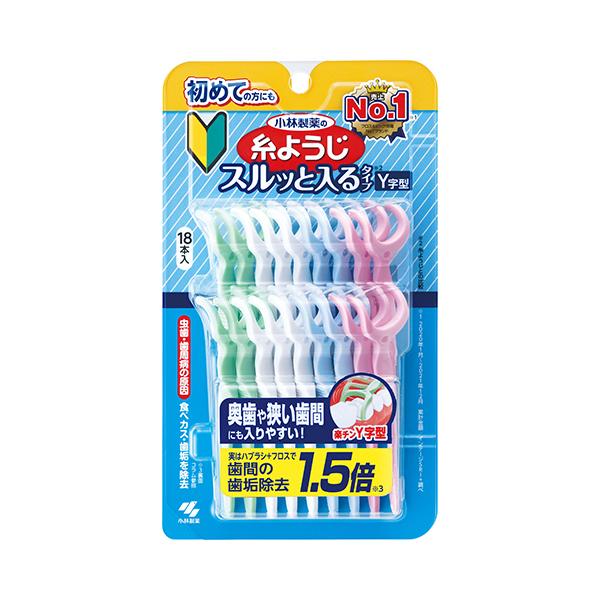 メーカー：小林製薬 　品番：KS032107   奥歯や狭い歯間にも入りやすい！楽チンY字型。初めての方にも。　　＜パッケージ裏面＞
