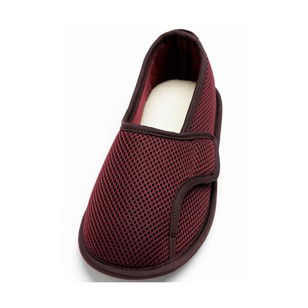 メーカー：徳武産業　品番：N2502 ワイン L ヒダリ　病院内でも安心安全の入院シューズ！素足でも気持ちよいパイル生地。