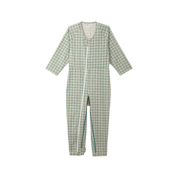 メーカー：日本エンゼル　 品番：5638-A-GR-3L  寝たままの姿勢で脱着OK。シンプルですっきりスリムなつなぎねまき。　　※お届けの商品はチドリグリーンになります。