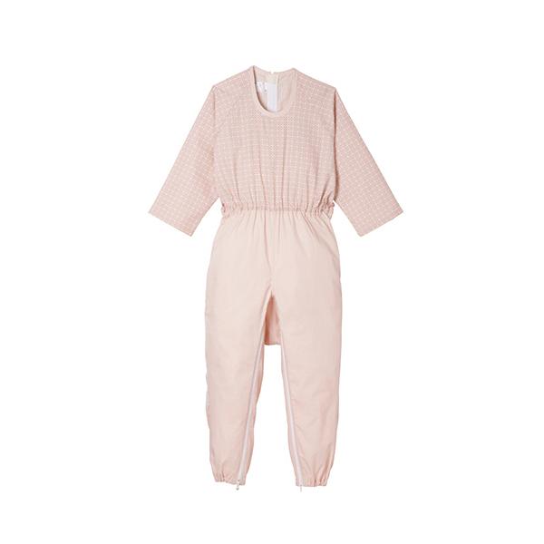 メーカー：日本エンゼル　 品番：5731-N-PK-LL  ファスナーロック機能のない背中開きのつなぎねまき。股ファスナーは左右どちらからでも開閉可能です。　　