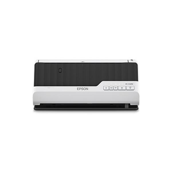 メーカー：エプソン　 品番：DS-C420W  2つのスキャン姿勢でコンパクトな操作と多様な原稿スキャンを実現　　ケーブル類を収納できるトレイを用意。<BR>※お届けの商品はDS-C420Wになります。＜使用イメージ＞