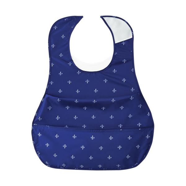 メーカー：オオサキメディカル　 品番：73751  ワイヤー入りのワイドポケットで食べこぼしを防ぐ！　　＜生地拡大＞＜使用イメージ＞＜使用イメージ＞<BR>商品の色はネイビーになります。