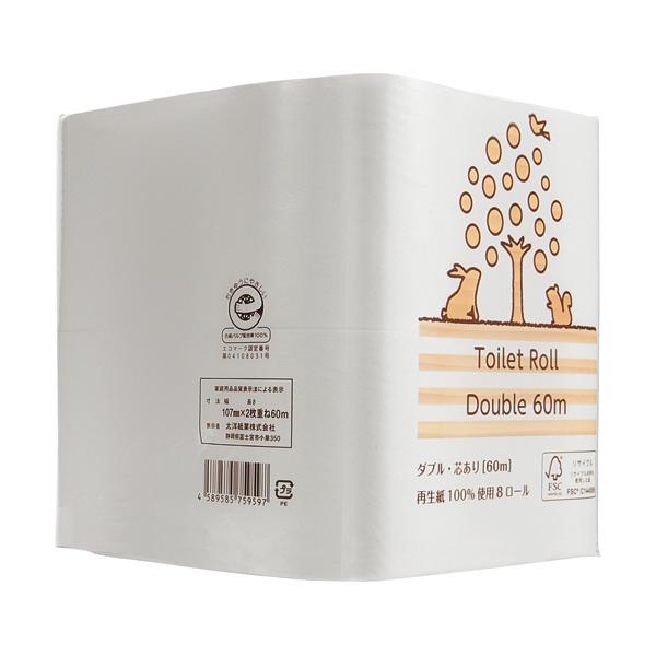 メーカー：オリジナル　品番：TS128W　交換回数が減らせる長巻きロール。長〜く使える。再生紙ロール。