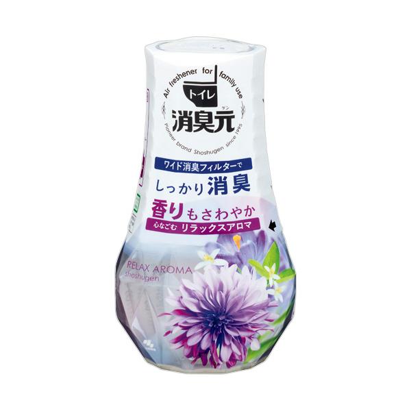 メーカー：小林製薬 　品番：トイレノシヨウシユウゲンココロナゴムRアロマ 400ML   極太「ろ紙」が、ニオイのもとをぐんぐん消臭。　　